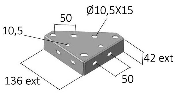 Gousset d’angle en ACIER Epoxy gris