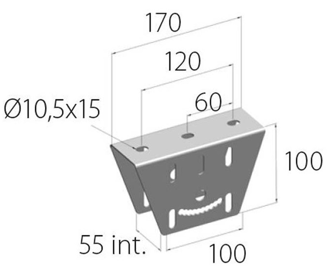 Gousset double en ACIER Epoxy gris