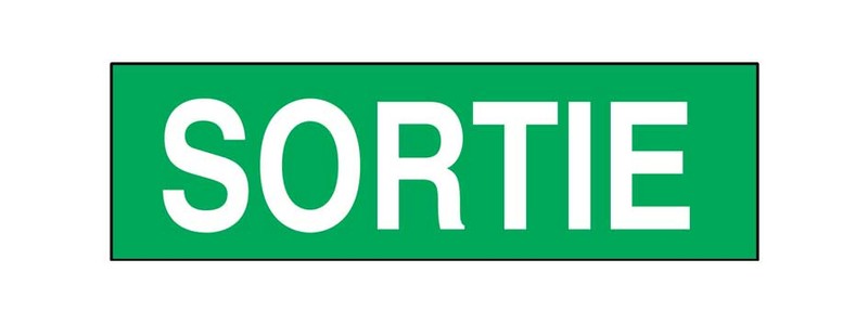 Étiquette de signalisation, SORTIE