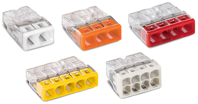 Wago mini série 2273 pour fils rigide jusqu’au 2,5 mm²
